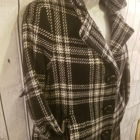 Talbots | Jackets & Coats | Talbots Wool Jacket Plaid Bw | Poshmark
